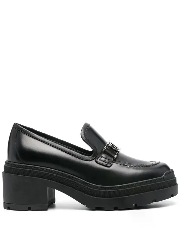 FERRAGAMO Vara Chain Leather Loafers