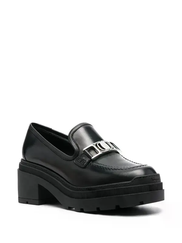 FERRAGAMO Vara Chain Leather Loafers
