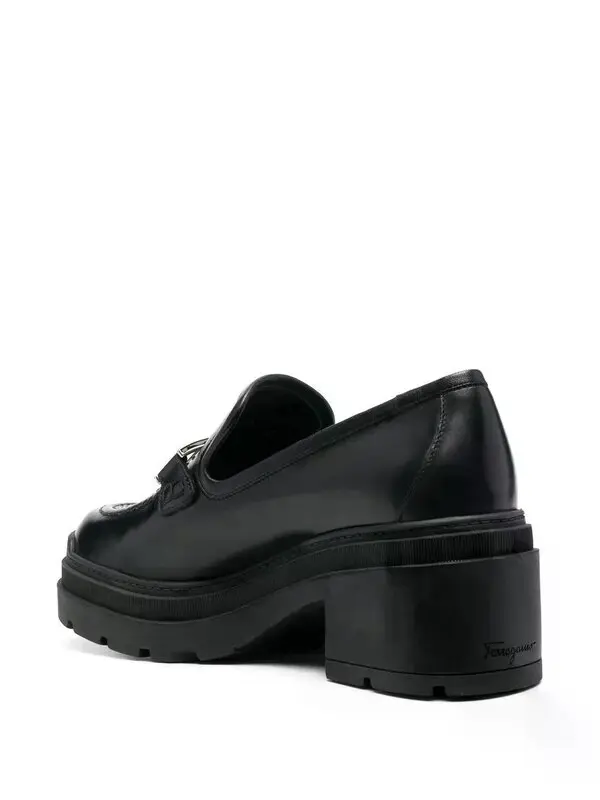FERRAGAMO Vara Chain Leather Loafers