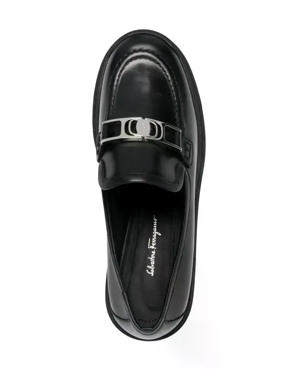 FERRAGAMO Vara Chain Leather Loafers