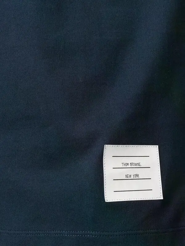 Thom Browne Signature-stripe Crew-neck T-shirt - Blue