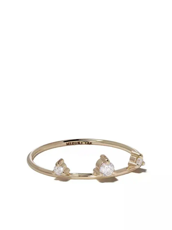 Mizuki 14kt Yellow Ring With Diamonds - Gold