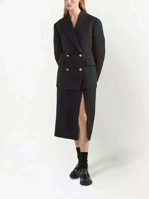 Prada Double-breasted Tricotine Jacket