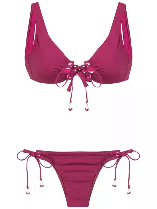 AMIR SLAMA Lace-up Bikini - Pink