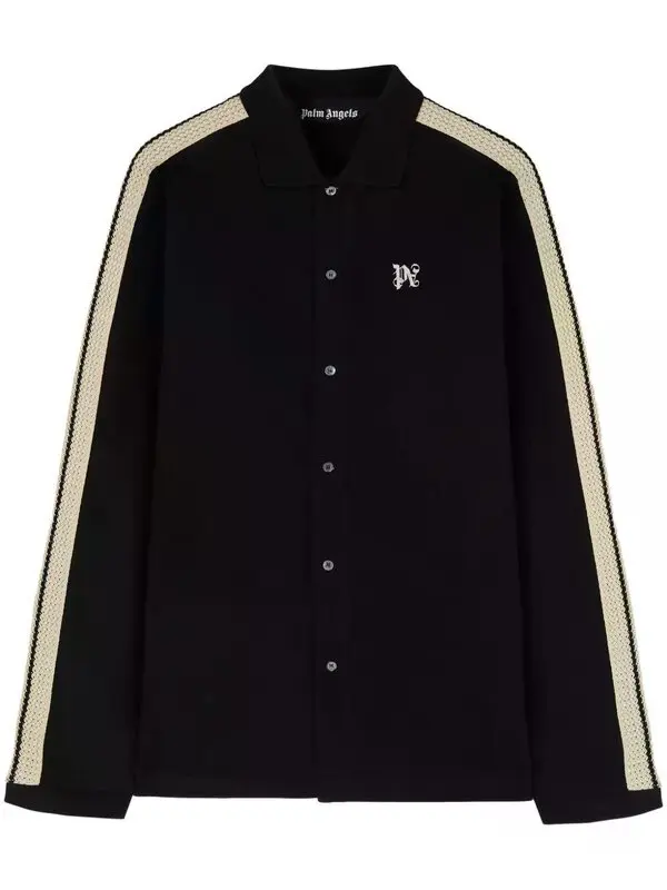 Palm Angels Monogram Piquet Shirt - Black