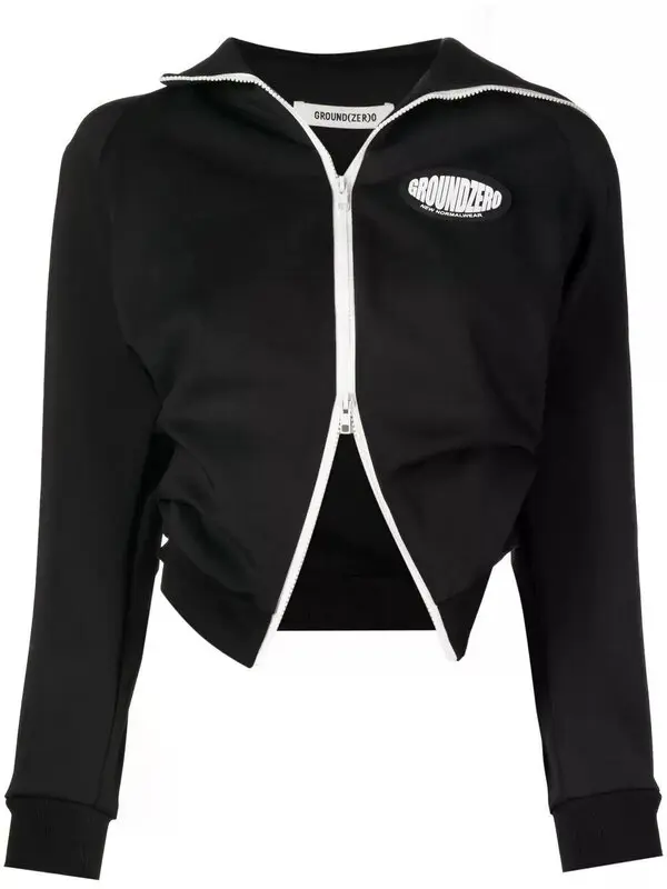 GROUND ZERO Logo-patch Zip-up Jacket - Black