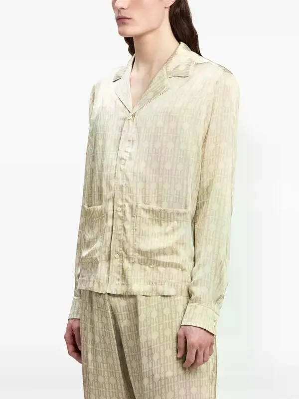 Palm Angels Monogram-pattern Cotton Shirt