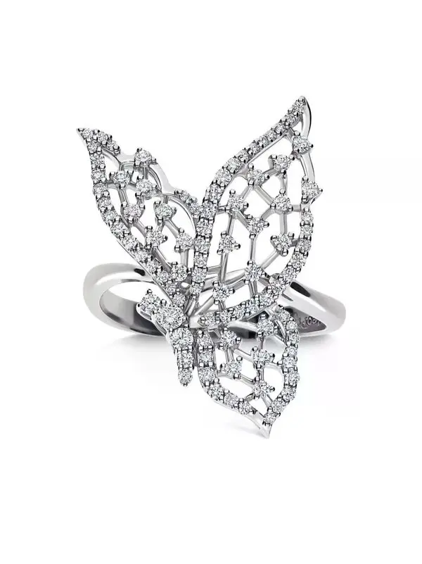 LEO PIZZO 18kt White Gold Light Wings Ring - Silver