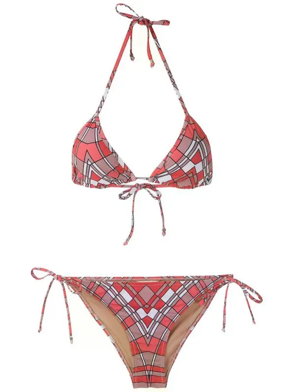 AMIR SLAMA Printed Triangle Bikini Set