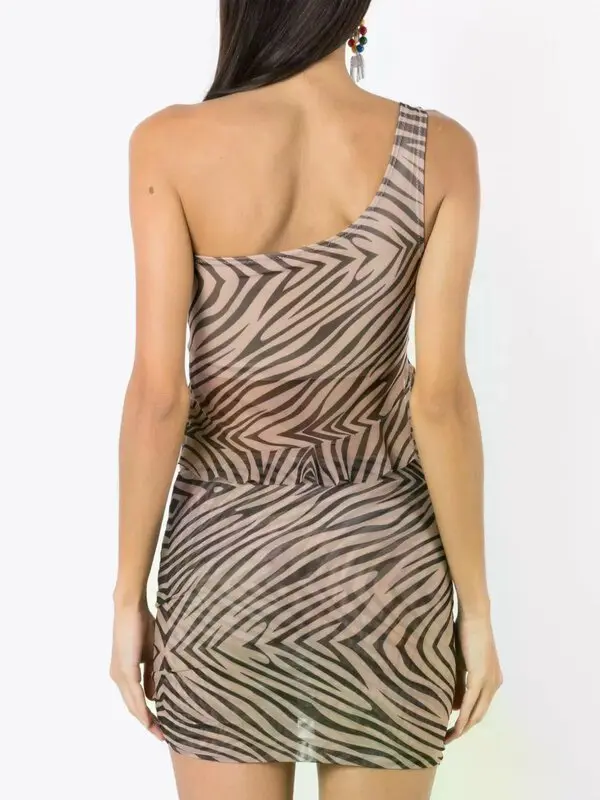 AMIR SLAMA Animal-print One-shoulder Top