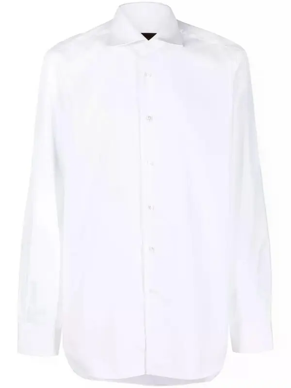 BARBA NAPOLI Cutaway-collar Cotton Shirt - White
