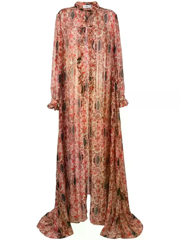 AMIR SLAMA Floral-print Silk Dress