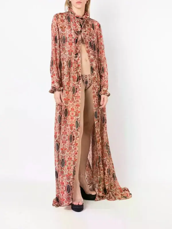 AMIR SLAMA Floral-print Silk Dress