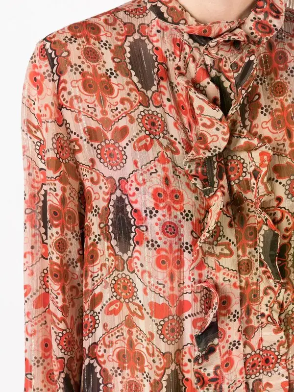 AMIR SLAMA Floral-print Silk Dress