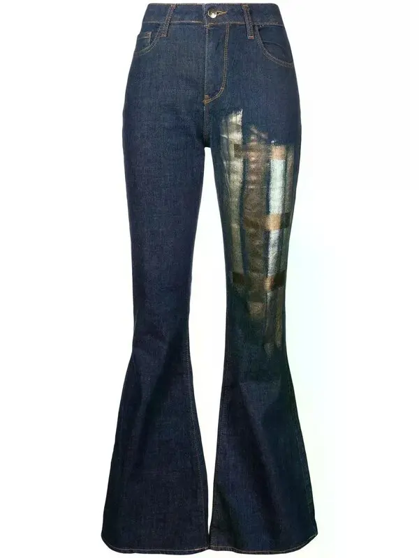MADISON MAISON Metallic-print Flared Jeans
