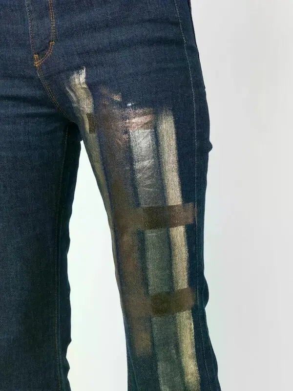MADISON MAISON Metallic-print Flared Jeans