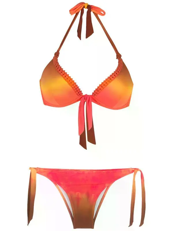 AMIR SLAMA Tie-dye Bow Bikini Set - Multicolour