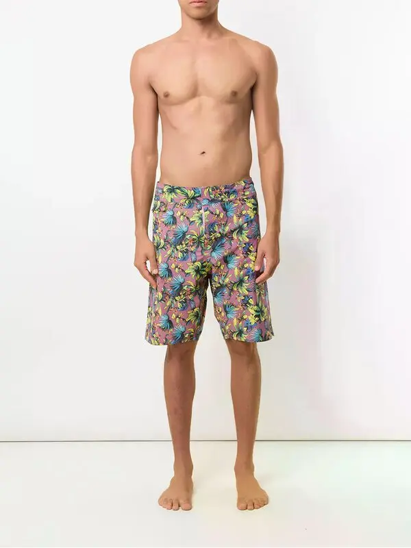 AMIR SLAMA Foliage Print Swim Short