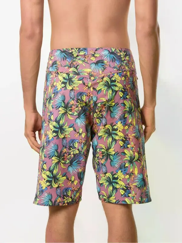 AMIR SLAMA Foliage Print Swim Short