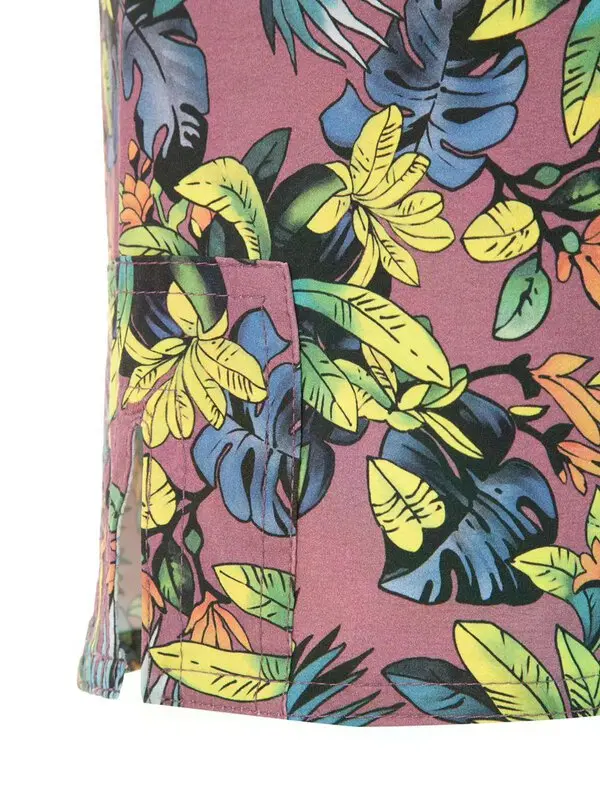 AMIR SLAMA Foliage Print Swim Short