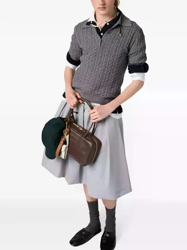 Miu Miu Beau Leather Tote Bag - Brown