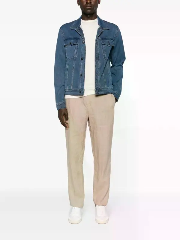 Canali Mid-rise Tapered Linen Trousers