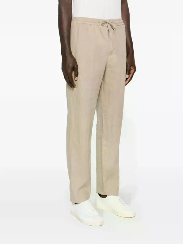 Canali Mid-rise Tapered Linen Trousers