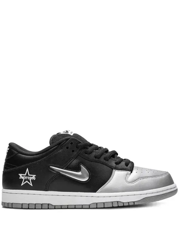 Nike Supreme X Dunk Low Og Qs "jewel Swoosh " Black Sneakers