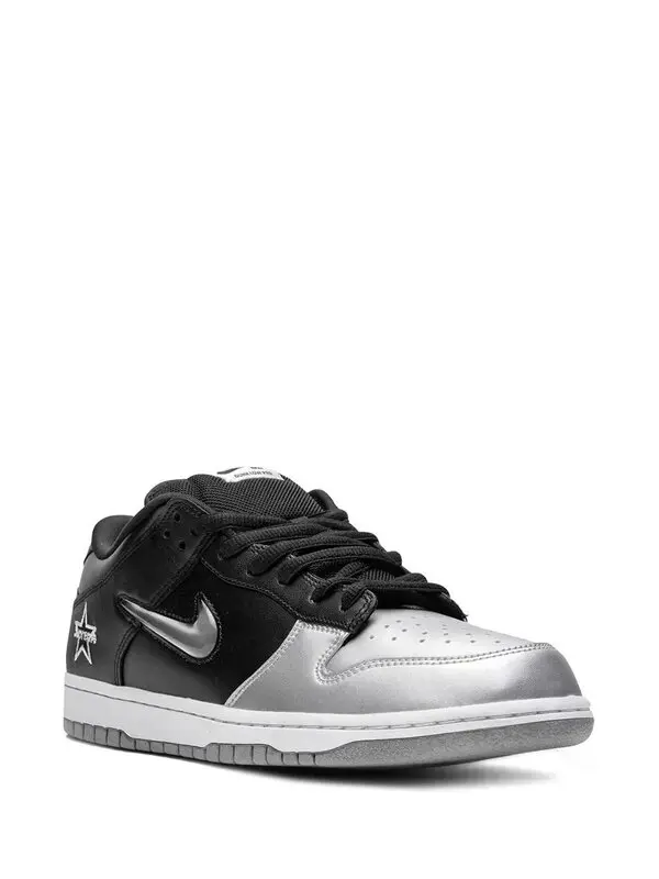 Nike Supreme X Dunk Low Og Qs "jewel Swoosh " Black Sneakers
