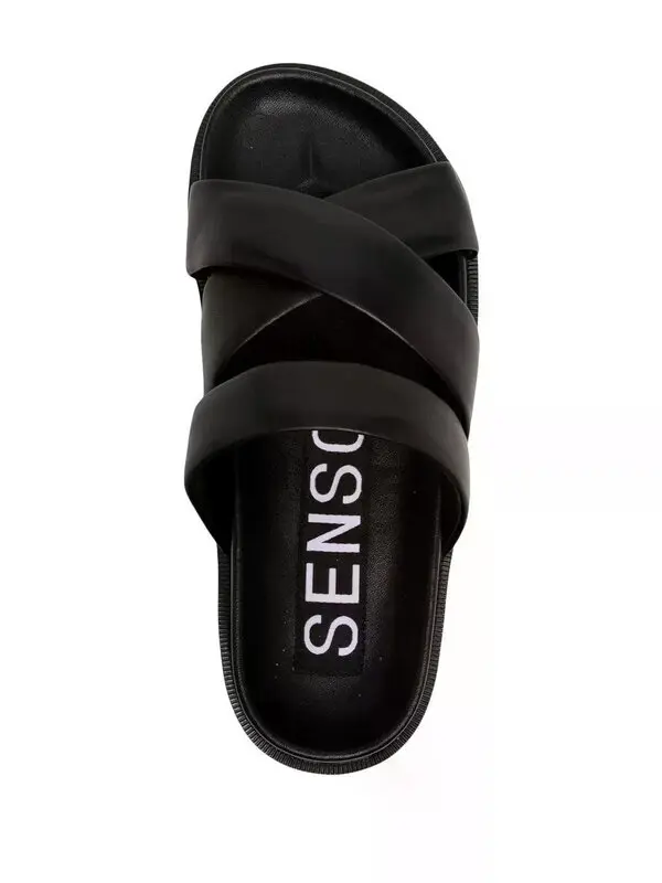 Senso Nico Crossover-strap Leather Sandals - Black