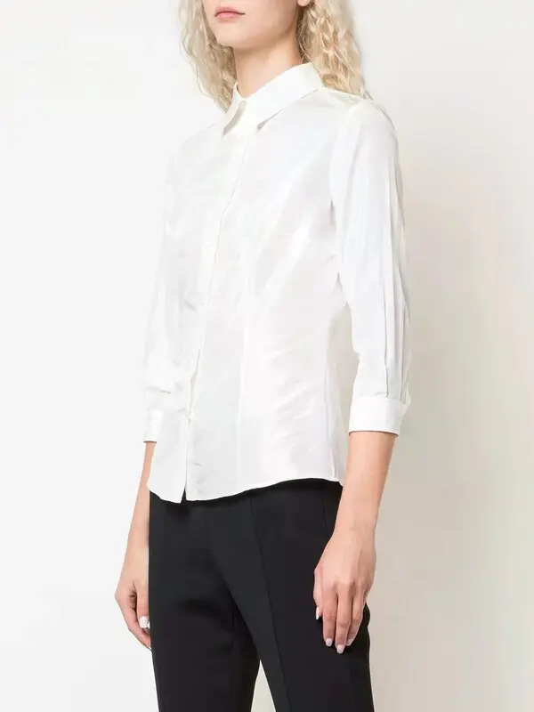 Carolina Herrera Three-quarter Sleeve Silk Shirt - White