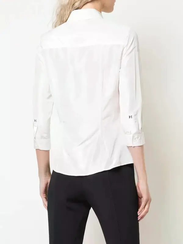 Carolina Herrera Three-quarter Sleeve Silk Shirt - White