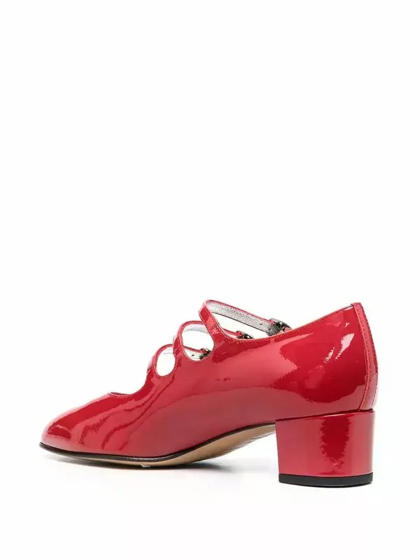 CAREL Patent Leather Pumps With Side Buckle Fastening - Red