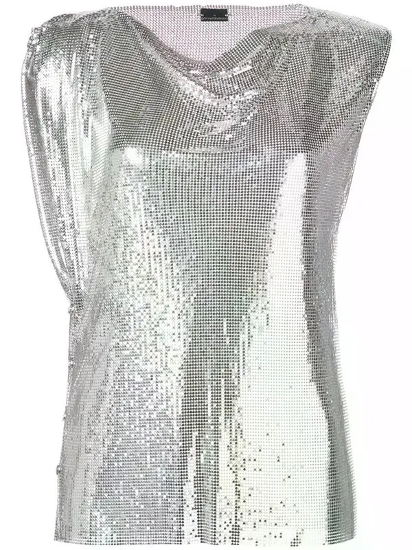 Rabanne Sequin Embroidered Disco Top