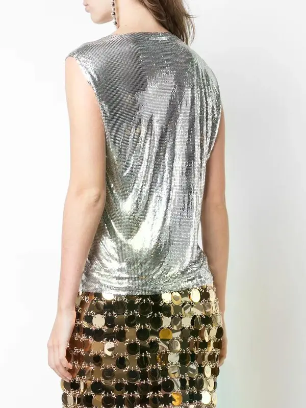 Rabanne Sequin Embroidered Disco Top