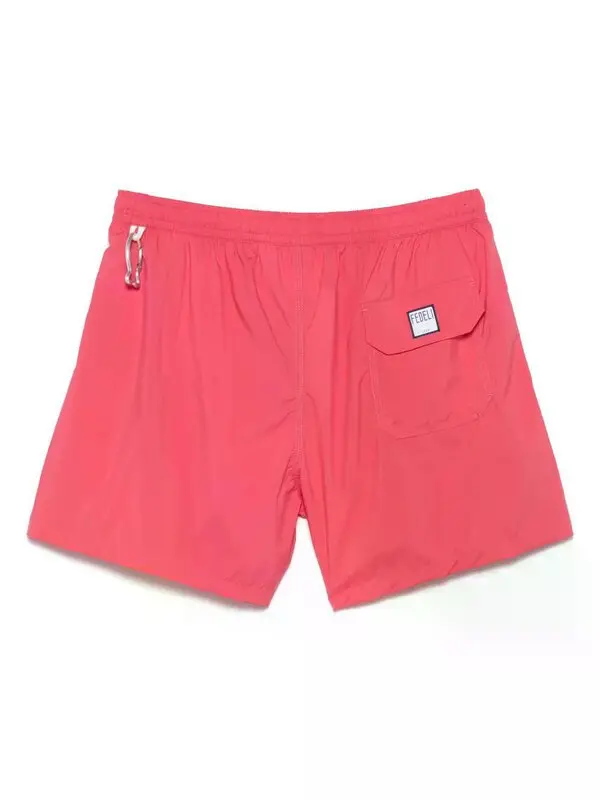 Fedeli Logo-patch Swim Shorts - Red