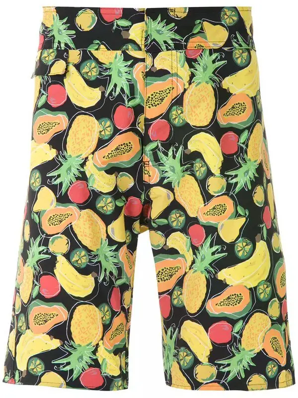 AMIR SLAMA Fruit Print Swim Shorts - Black