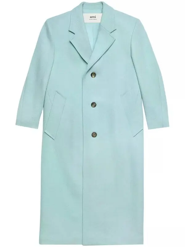 AMI Paris Single-breasted Wool-blend Coat