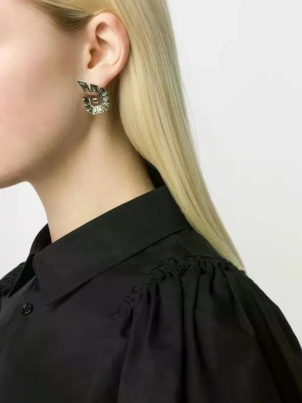 Stephen Webster 18kt White Gold Dynamite Diamond And Enamel Hoop Earrings - Silver