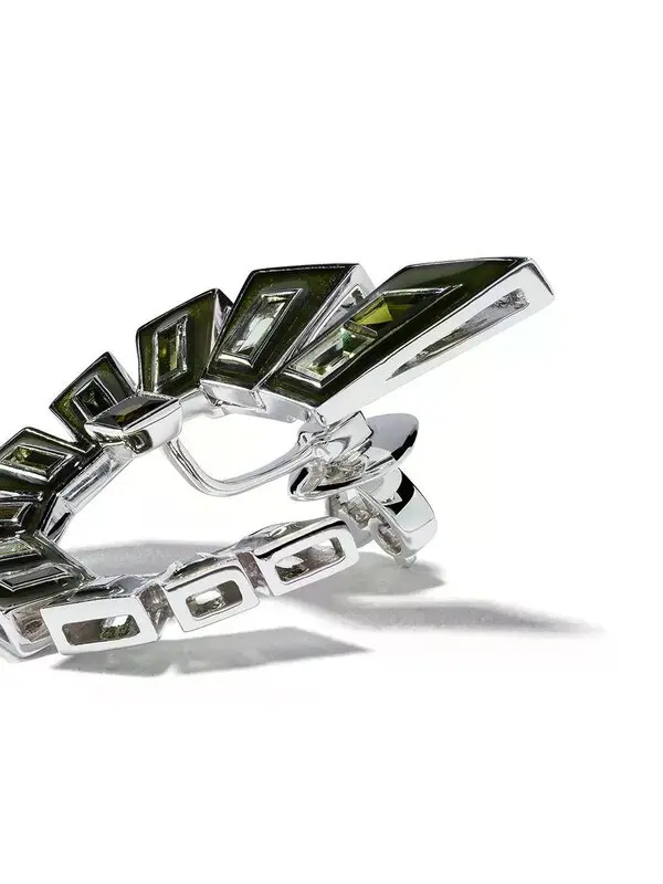 Stephen Webster 18kt White Gold Dynamite Diamond And Enamel Hoop Earrings - Silver