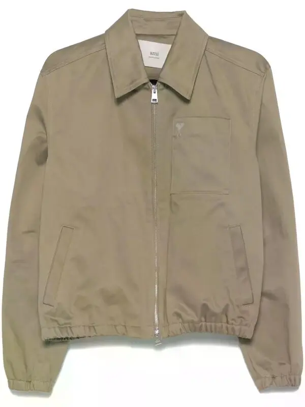AMI Paris Heart-embroidered Shirt Jacket