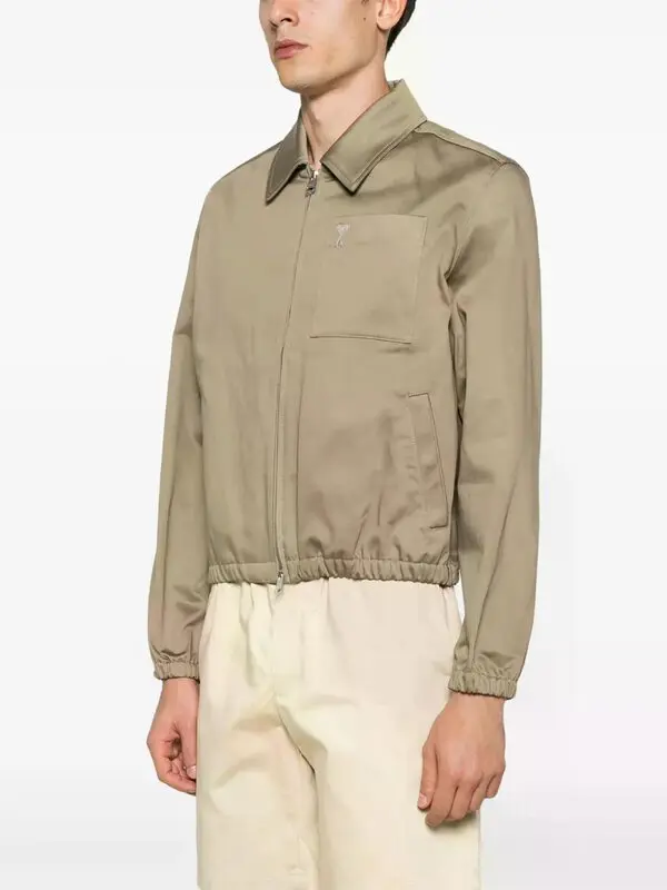 AMI Paris Heart-embroidered Shirt Jacket