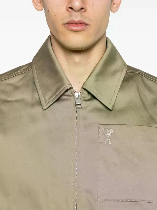 AMI Paris Heart-embroidered Shirt Jacket