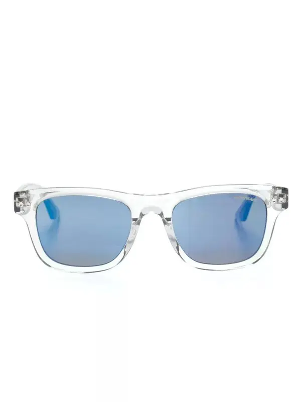 Montblanc Logo-plaque Square-frame Sunglasses - Grey