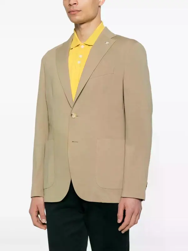 MANUEL RITZ Brooch-detail Blazer - Neutrals
