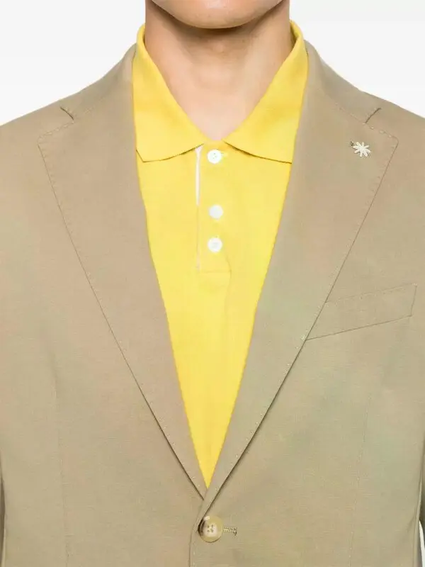 MANUEL RITZ Brooch-detail Blazer - Neutrals