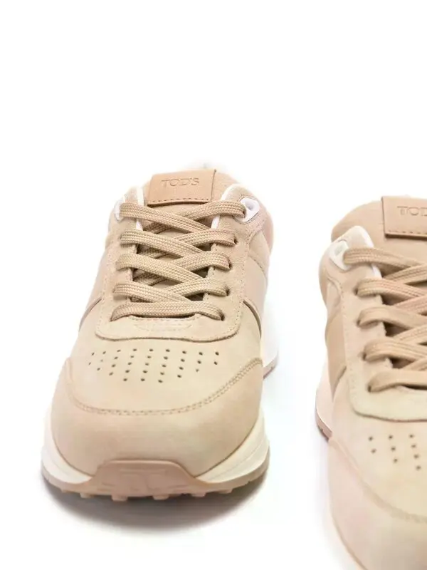 TOD'S Leather-trim Suede Sneakers - Neutrals