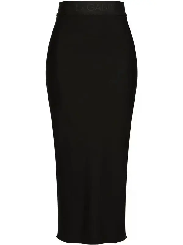 Dolce & Gabbana Full Milano Pencil Skirt - Black