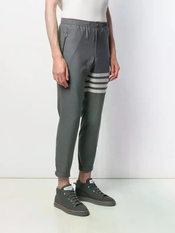 Thom Browne Plain Weave Suiting Track Pants - Grey