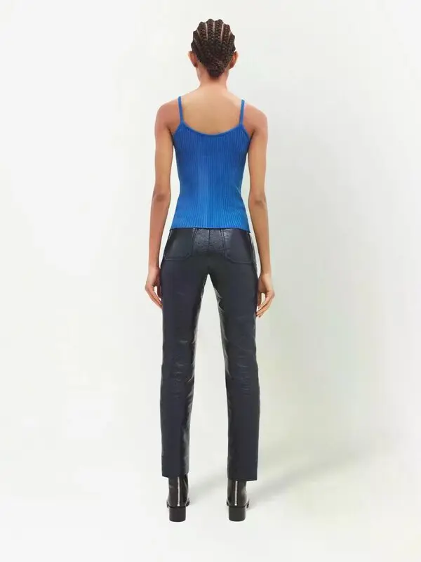 COURREGES Ribbed-knit Logo Tank Top
